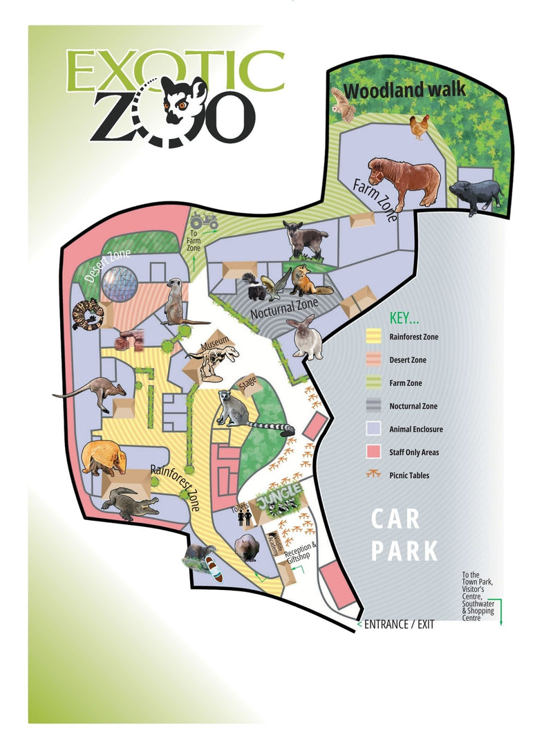 Zoo Map – Exotic Zoo Telford